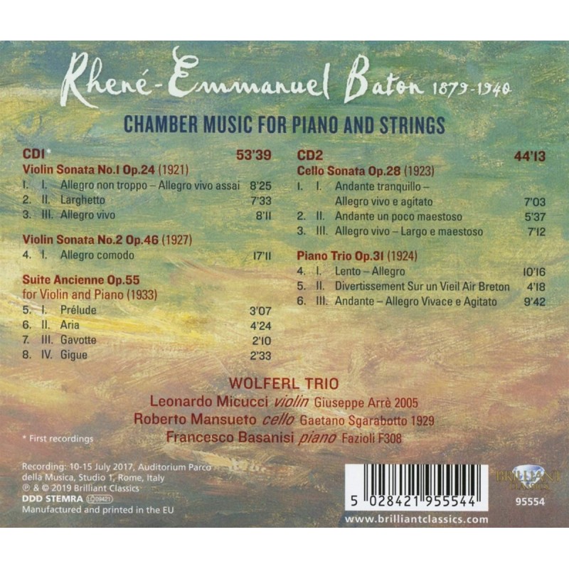 RHENÉ-BATON: Chamber Music for Piano and Strings [CD de audio] Leonardo ...